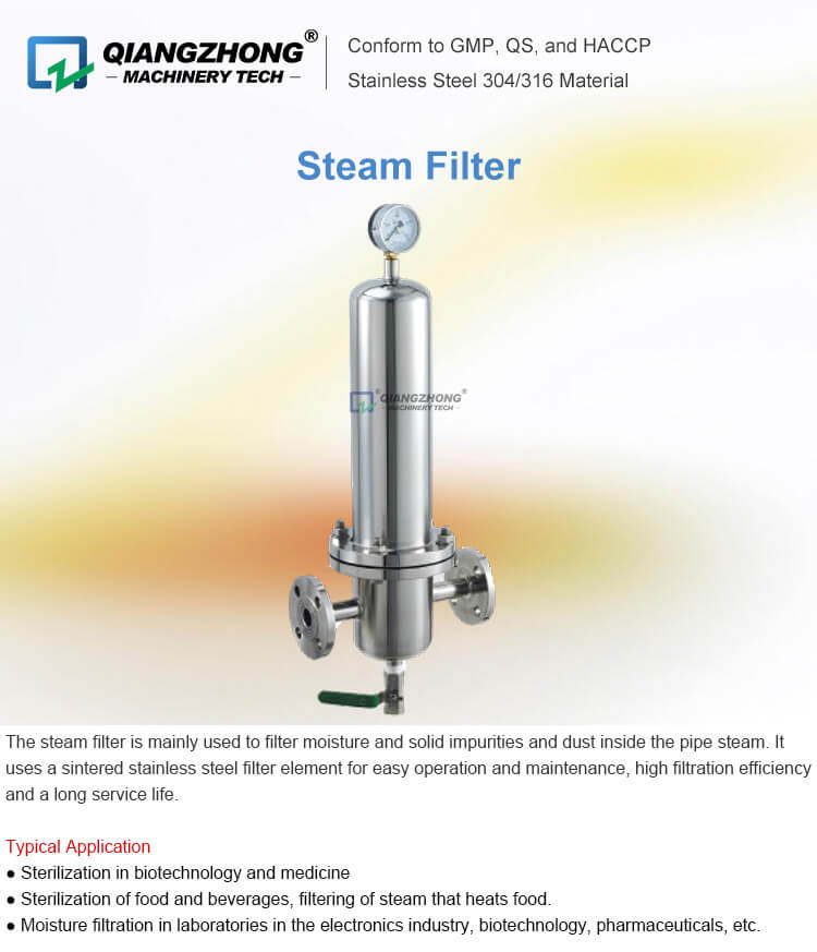 China Steam Filter Manufacturers & Suppliers - Qiangzhong Machinery ...